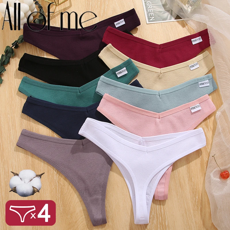 Culotte String Sexy Pour Femme, Ensemble De 4 Pièces, Sous-vêtements ...