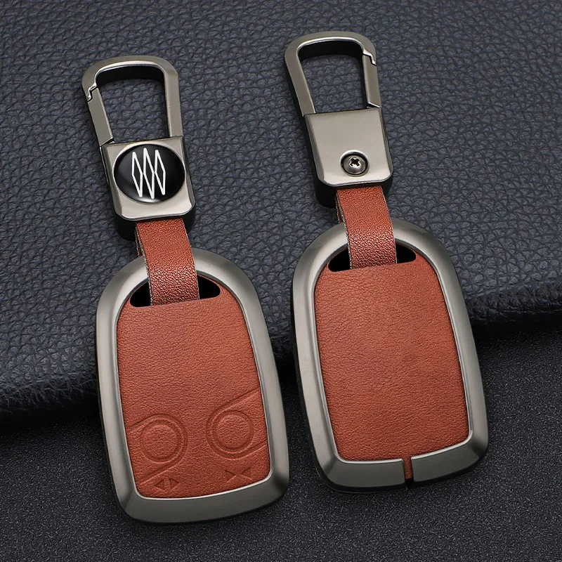 Zinc Alloy Leather Car Remote Key Case Cover Holder Shell For DAF XF ...