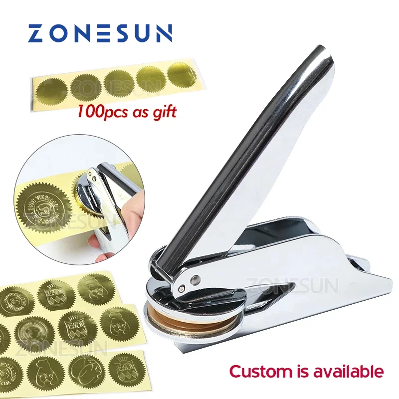 Zonesun Custom Brass Embossing Stamp Logo Personalized Embosser Seal ...