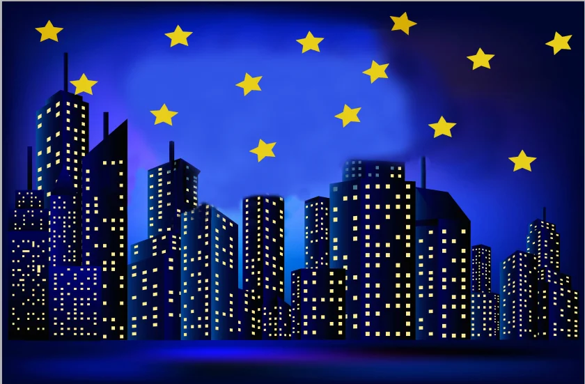 Superhero City Skyline Backdrop