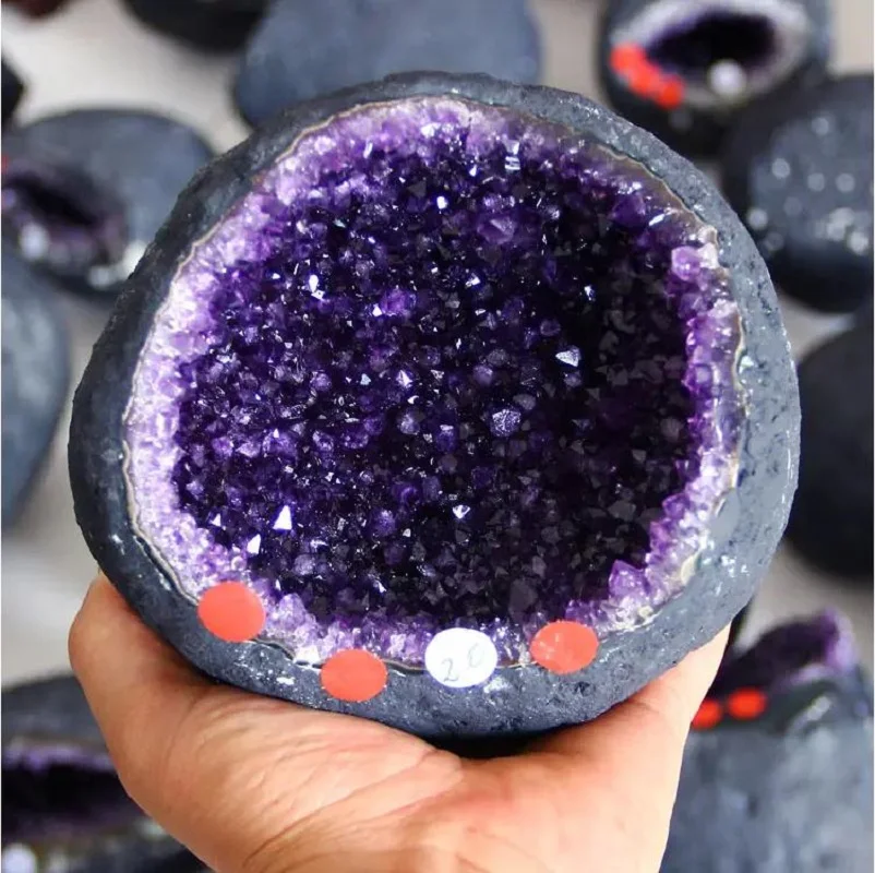 Pierre-de-trou-de-cristal-violet-de-minerai-brut-uruguayen-naturel-sac ...