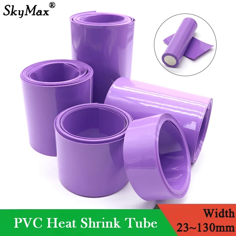 1-20M-Purple-18650-Batteries-Pack-Wrap-23-130mm-Insulated-Cable ...