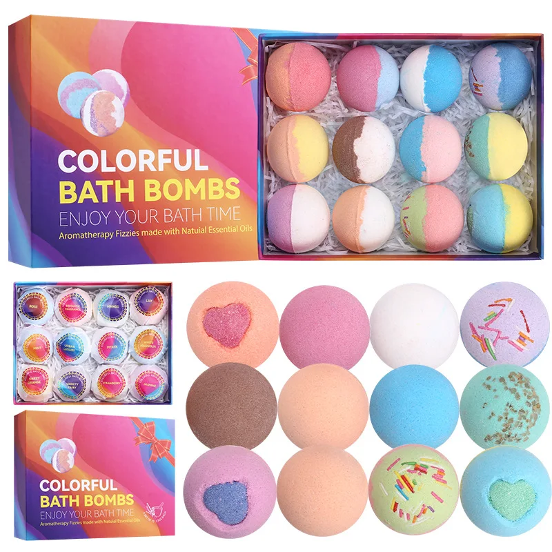 12pcs-70g-Bath-Bomb-Gift-Set-Bath-Salt-Balls-Essential-Oil-Bath-Bombs ...