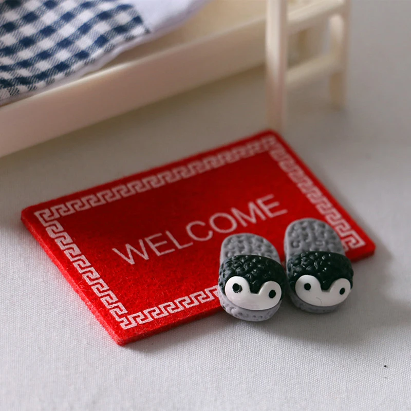 1-12-Doll-House-Floor-Decoration-Welcome-Carpet-Mini-Slippers-Miniature ...