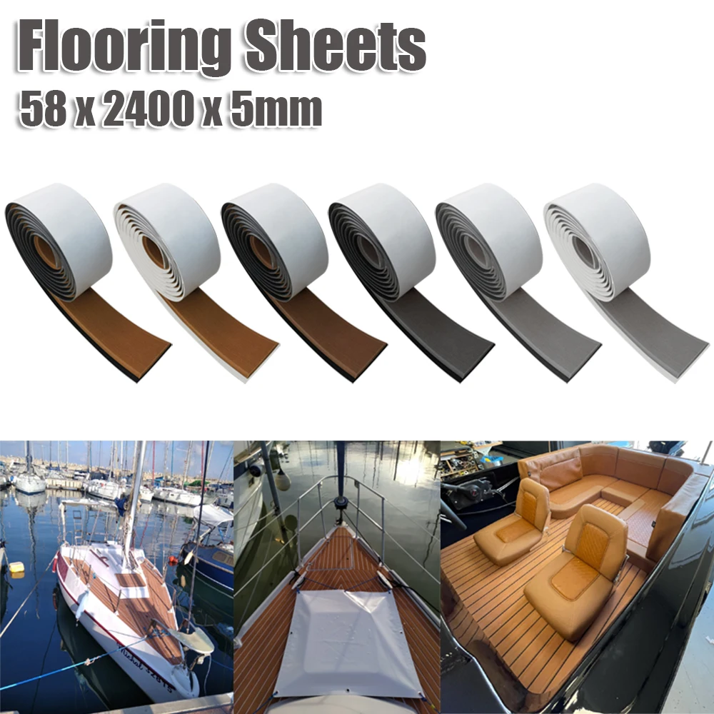 58x2400x5mm-Single-Strip-Imitated-Teak-Yacht-Boat-Deck-Mat-Flooring ...