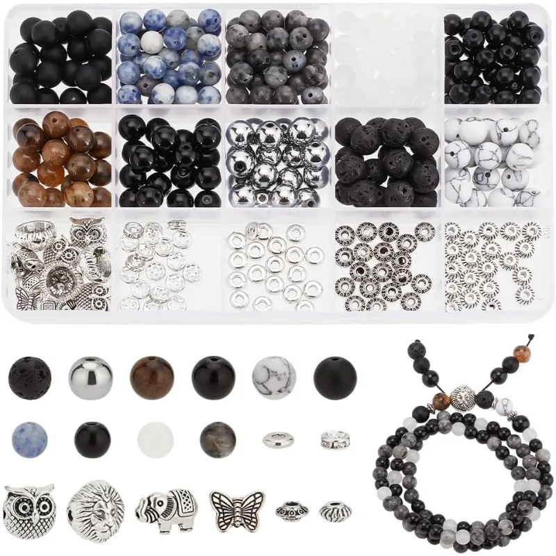 376pcs-10-Styles-Stone-Beads-6-8mm-Natural-Beads-Stone-Jewelry-Making ...
