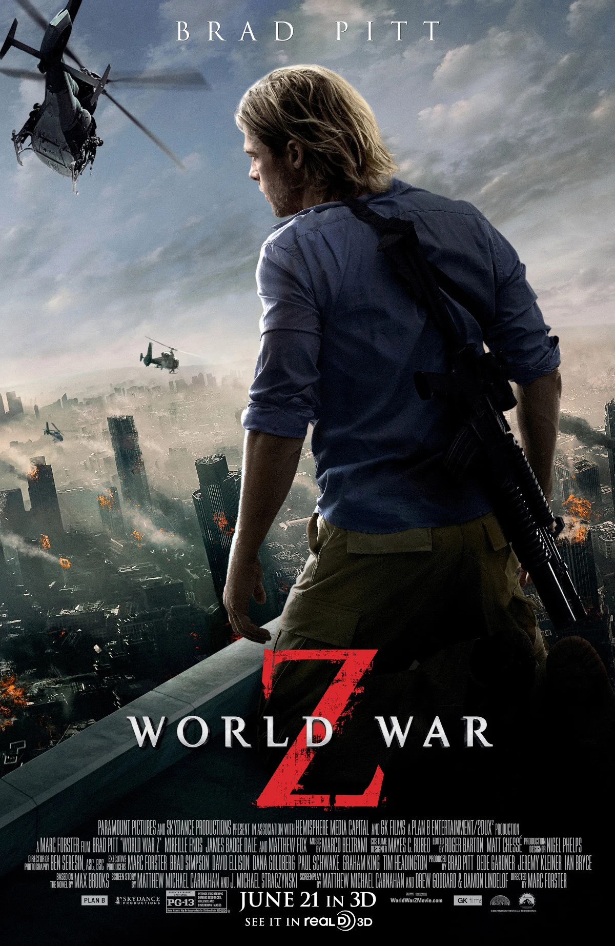 World War Z Movie Poster Helicopter