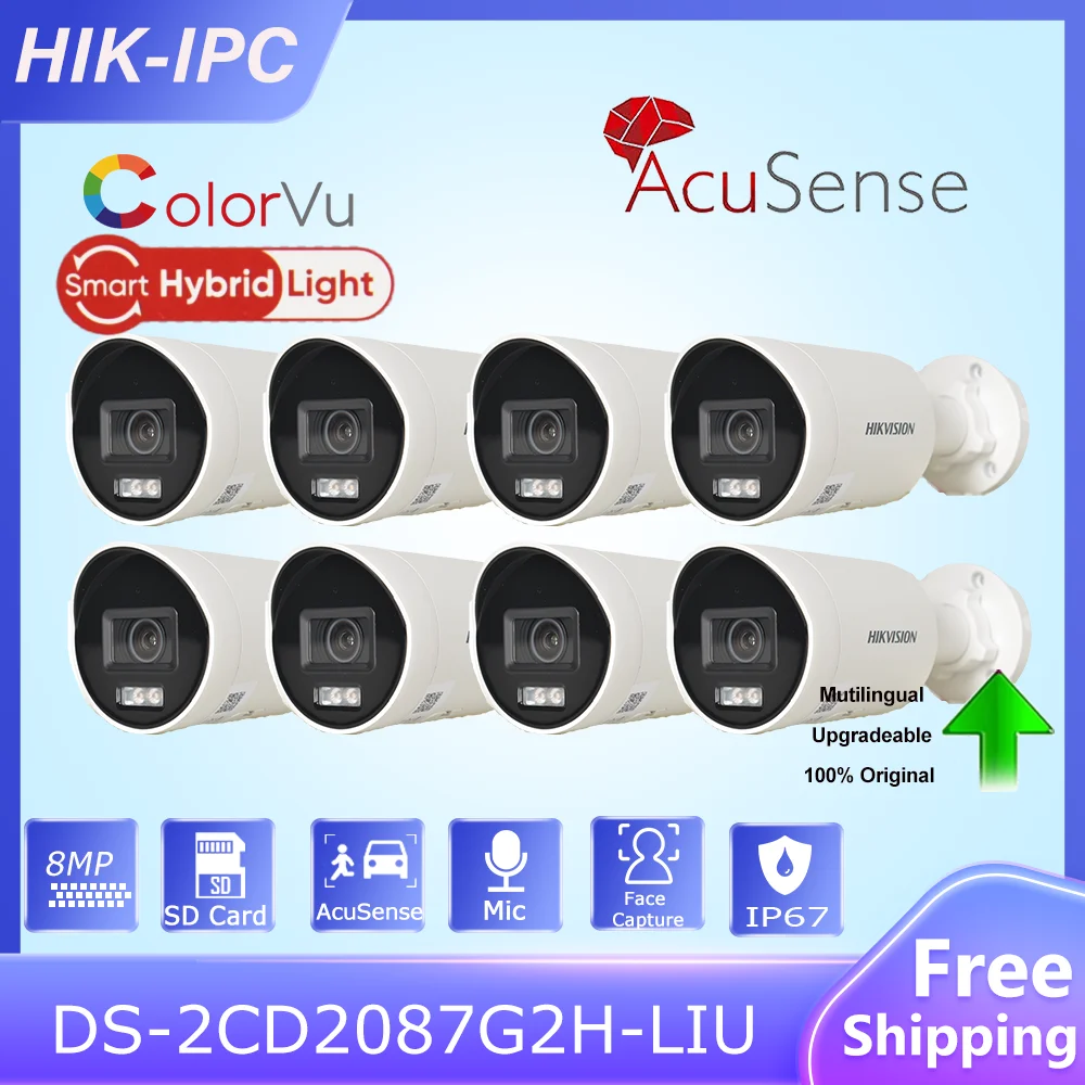 Original-HIKVISION-8MP-ColorVu-Bullet-IP-Camera-DS-2CD2087G2H-LIU-Smart-Hybrid-Light-Built-in ...