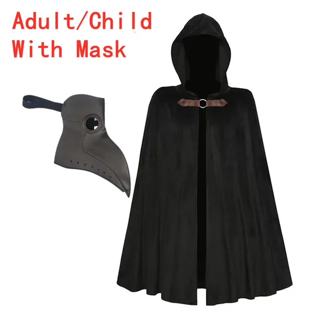Monk Costume Plague Doctor Kids Costume - 10 Piece Medieval With Mask ...