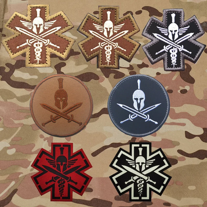 Spartan Medic Tactical Embroidered Patch Military EMT Armband Cloth ...