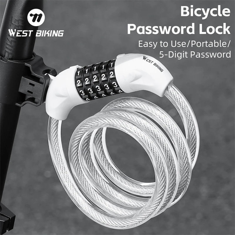 WEST-BIKING-Bicycle-Cable-Lock-11-5mm-1-2m-Anti-theft-Password-Lock ...