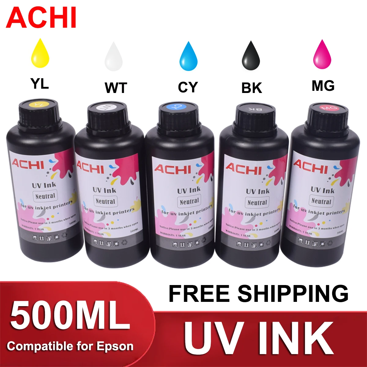 ACHI-500ml-UV-Ink-For-Epson-R1390-L1800-L805-DX3-DX4-DX6-DX7-DX5 ...