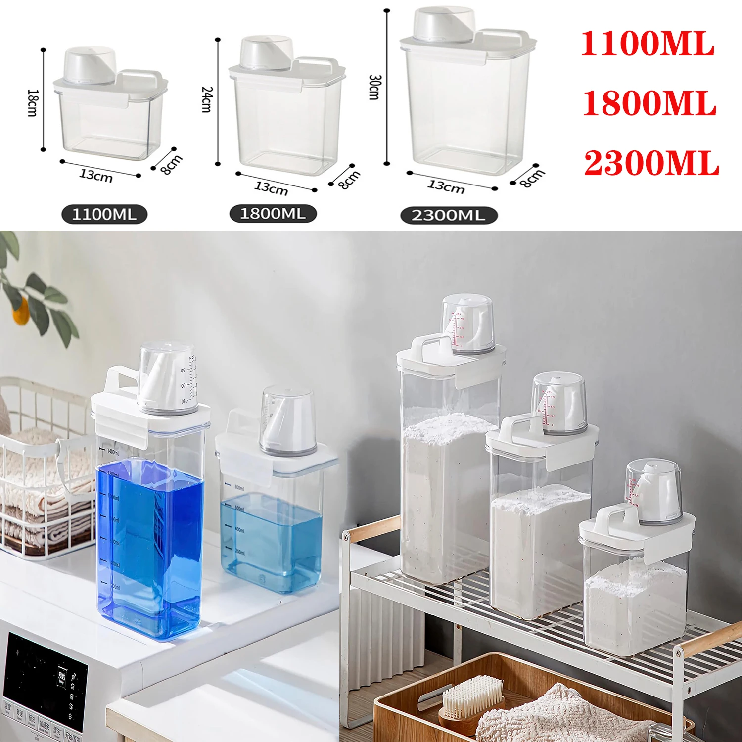 1100-1800-2300Ml-Refillable-Laundry-Detergent-Dispenser-Empty-Tank-for ...