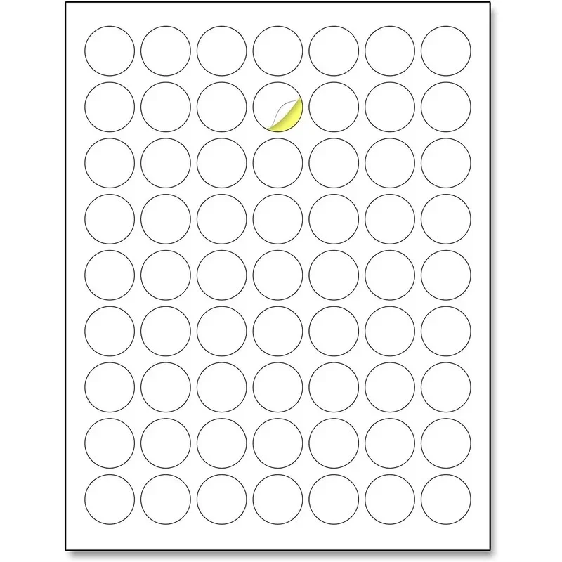 50sheets-2cm-3cm-7cm-8cm-A4-Glossy-Matte-White-Round-Sticker-Labels-for ...