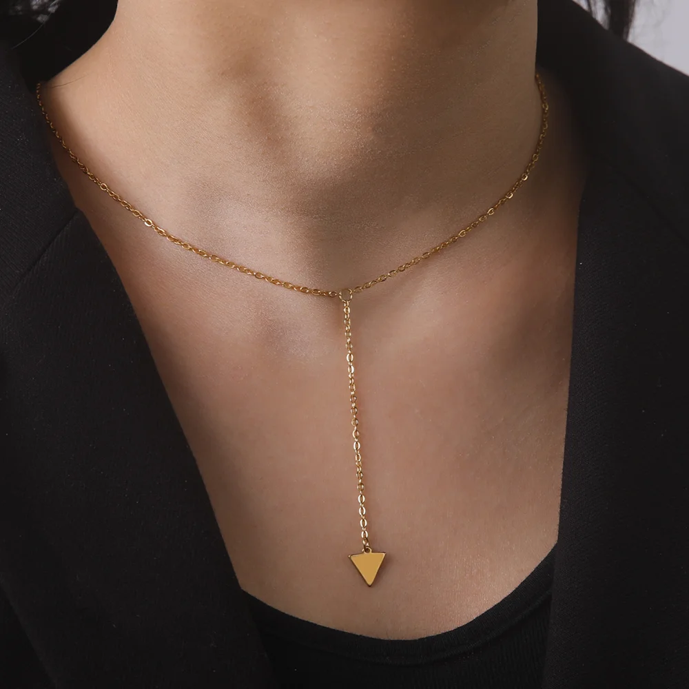 Cazador-Gold-Color-Geometric-Triangle-Pendant-Necklaces-for-Women ...
