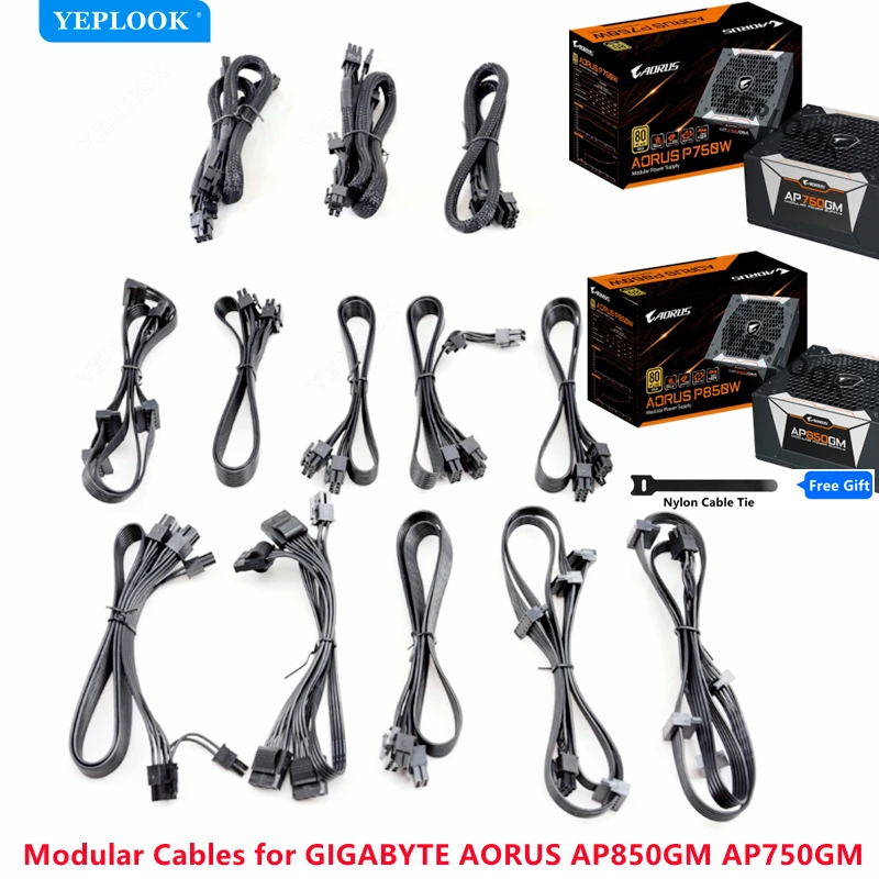 GIGABYTE-AORUS-AP850GM-AP750GM-G750W-G850W-Modular-Power-Cables-PCIe ...