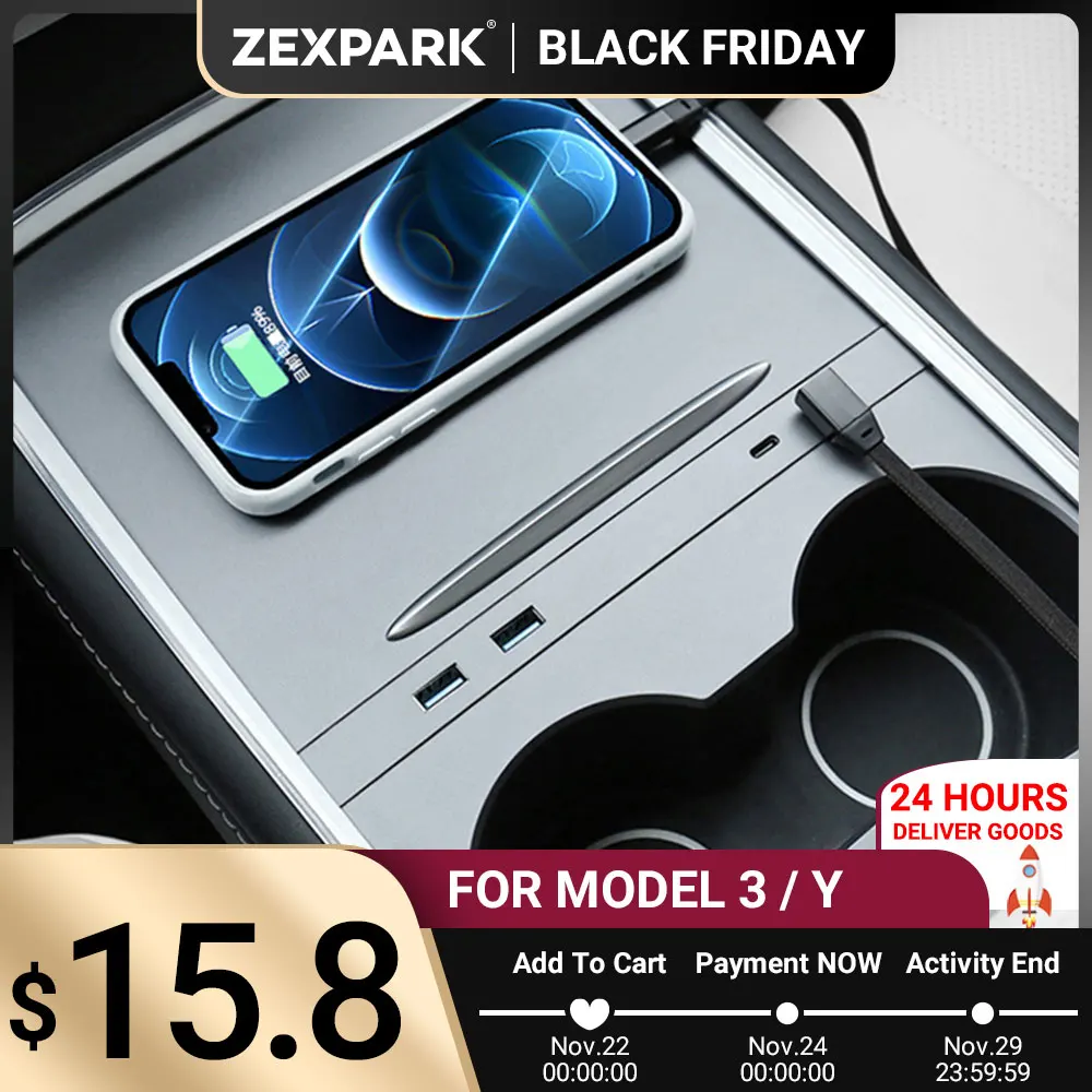 ZEXPARK Intelligent Docking Station For Tesla 27W Quick Charger USB ...