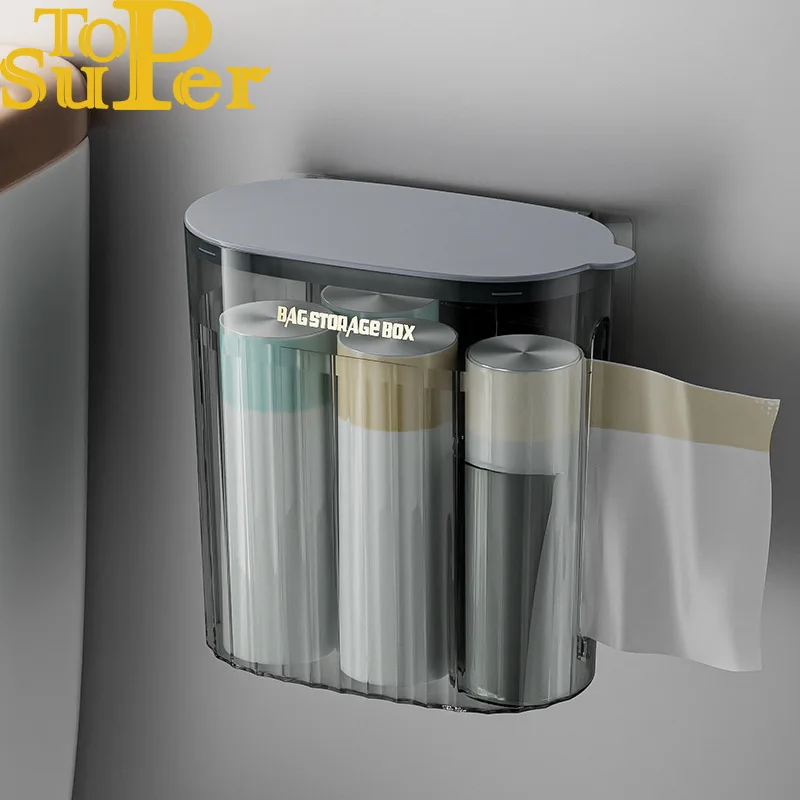 Garbage-bag-storage-Kitchen-bathroom-wall-mounted-plastic-bag-storage ...