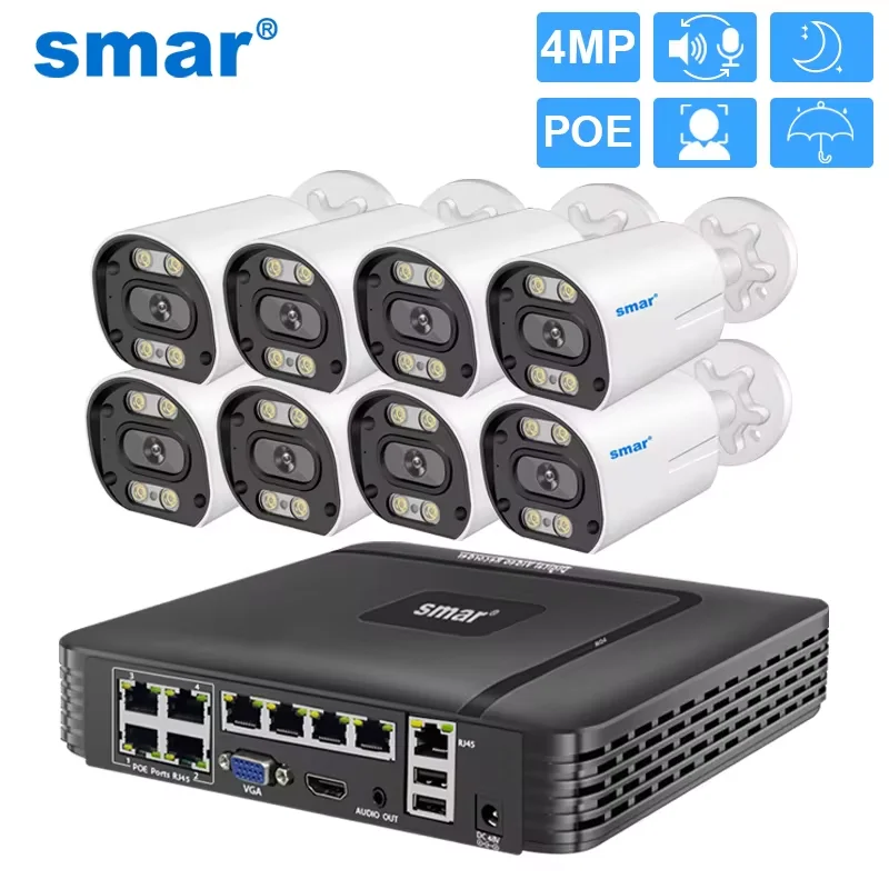 Smar-8CH-4MP-POE-NVR-Security-Camera-System-Kit-H-265-CCTV-Motion ...