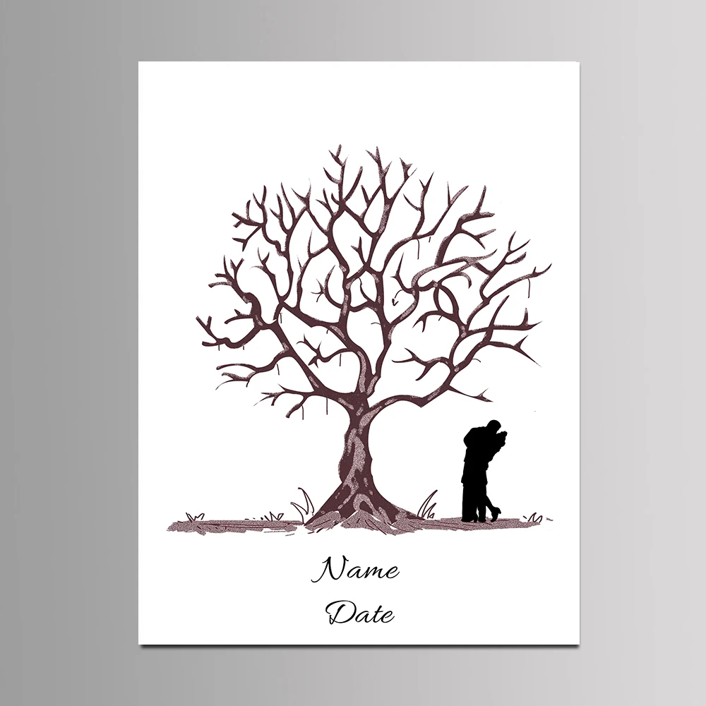 Fingerprint Tree Guest Book Silhouette