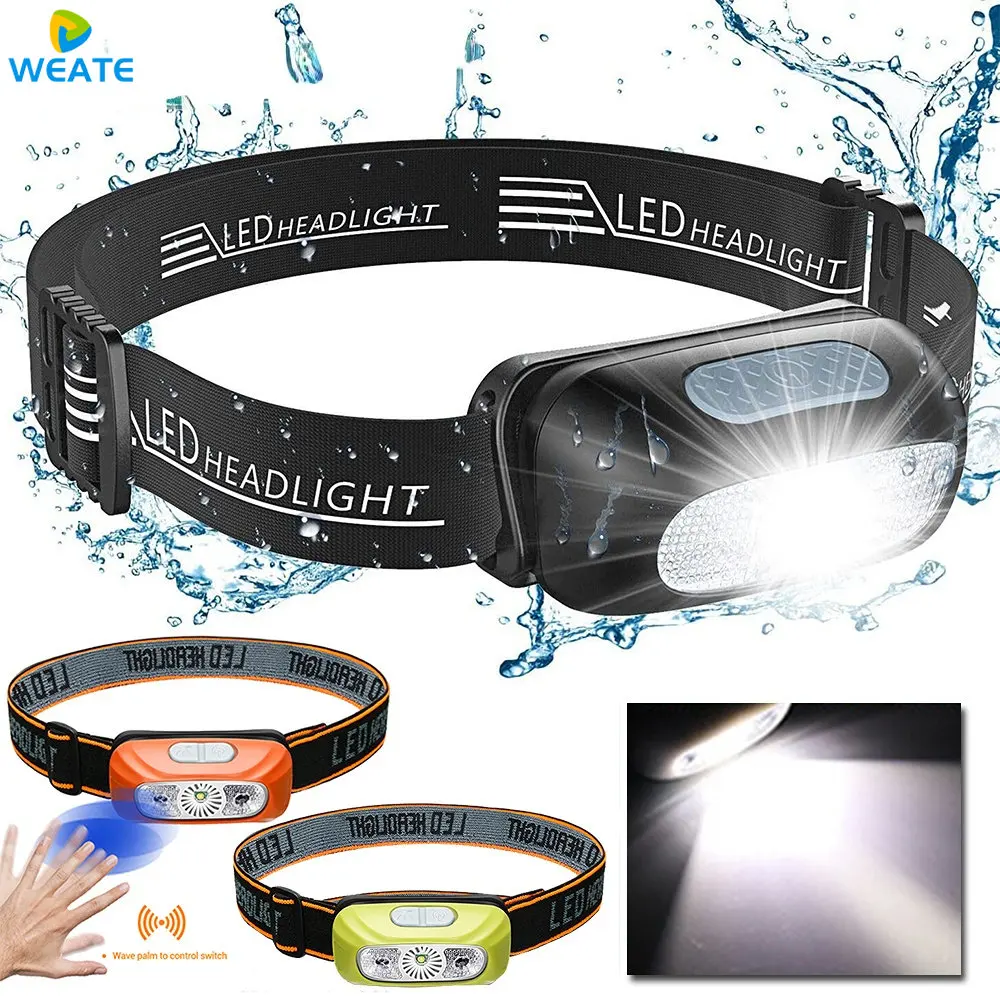 Mini USB Rechargeable Headlamp Motion Sensor Headlight Camping ...