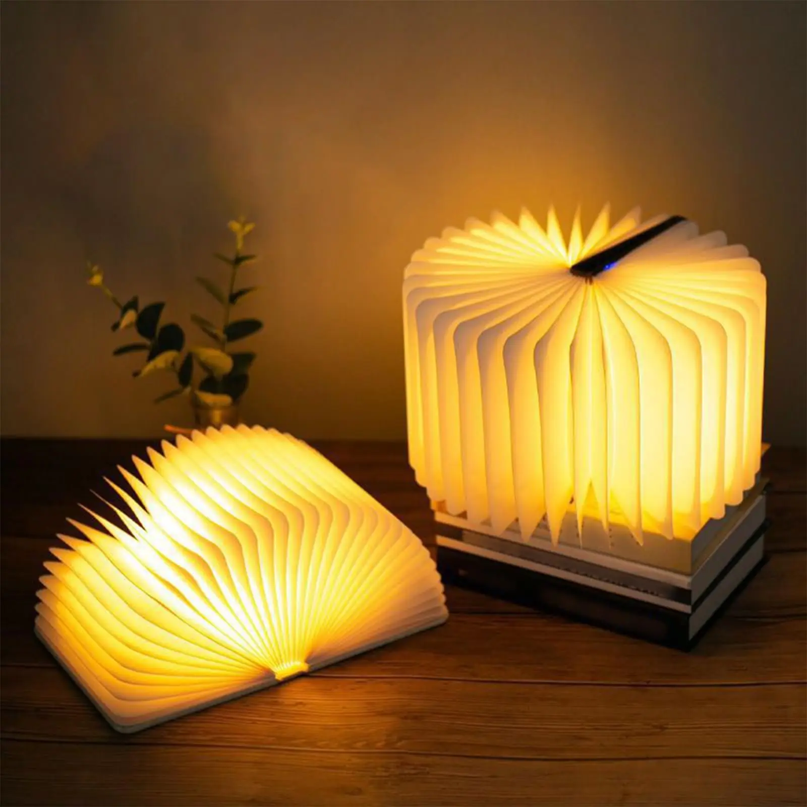 Foldable-Book-Lamp-Wooden-Book-Light-3-Colors-USB-Rechargeable-Portable ...