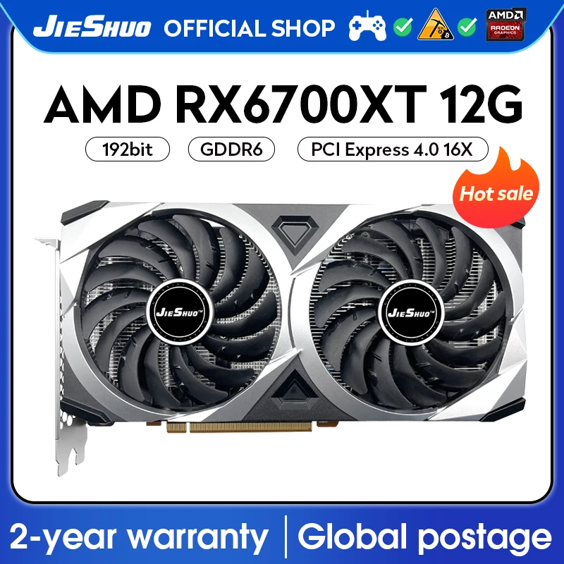 JIESHUO-AMD-RX-6700XT-12GB-Video-card-GDDR6-192BIT-GPU-rx6700xt-12g ...