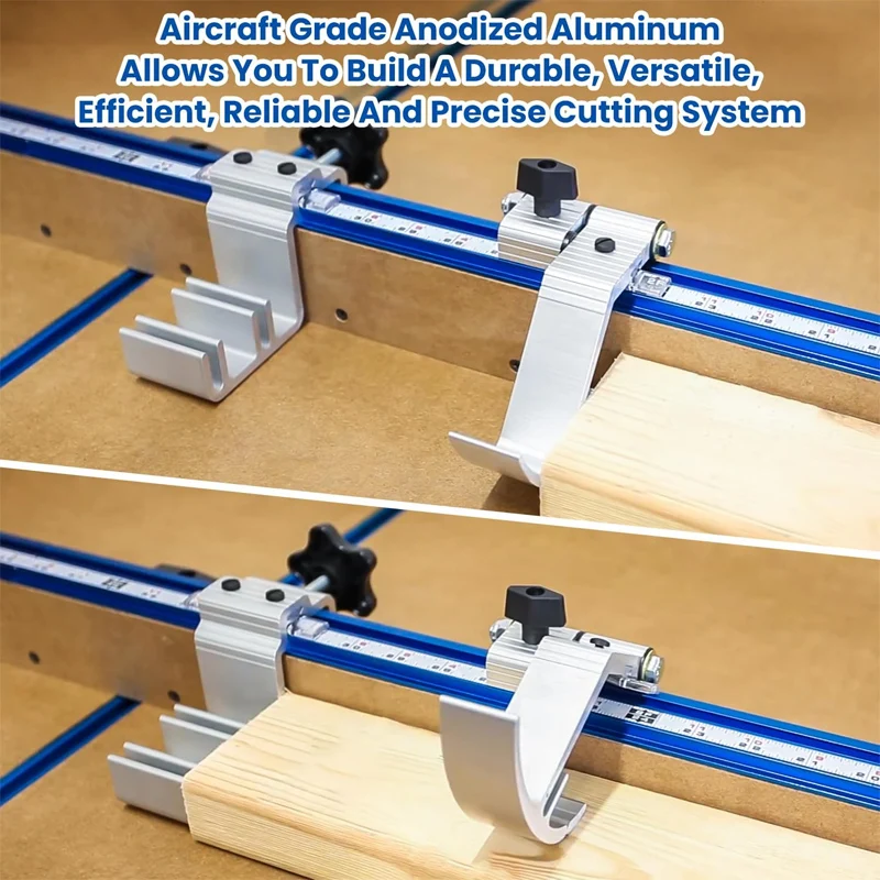 KMS8000 Precision Trak and Stops Kit Track Guide Woodworking Tool Saw ...