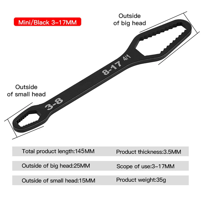 8-22mm Universal Torx Wrench Self-tightening Adjustable Glasses Wrench ...