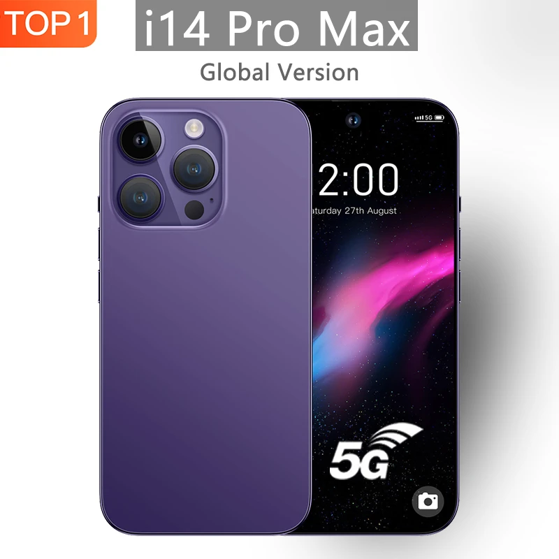 Global Version i14 Pro Max Smartphone 7.3inch Full Screen Face ID ...