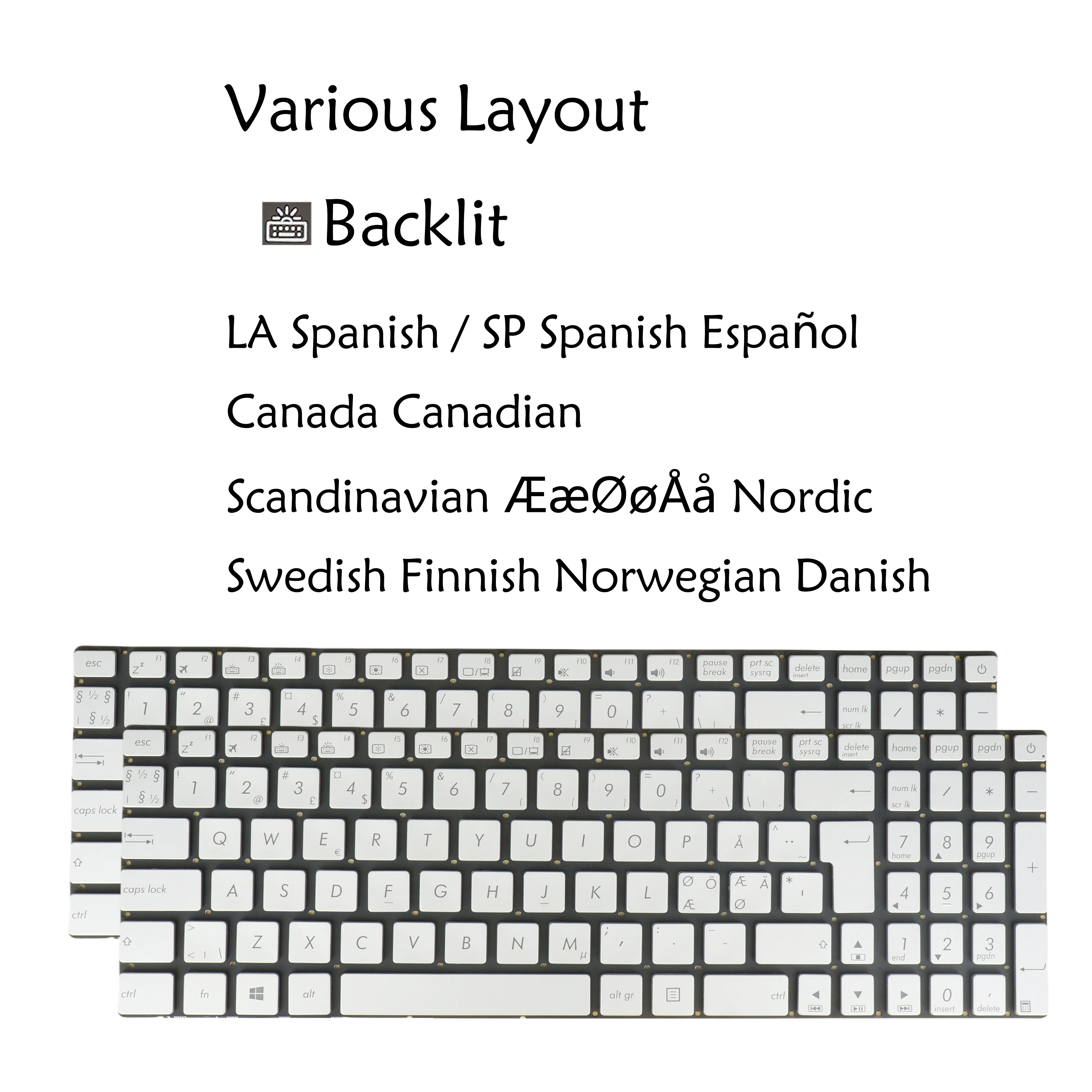 Backlit Keyboard For Asus N751JX N752V R555J R555JK R555JM R555JQ ...