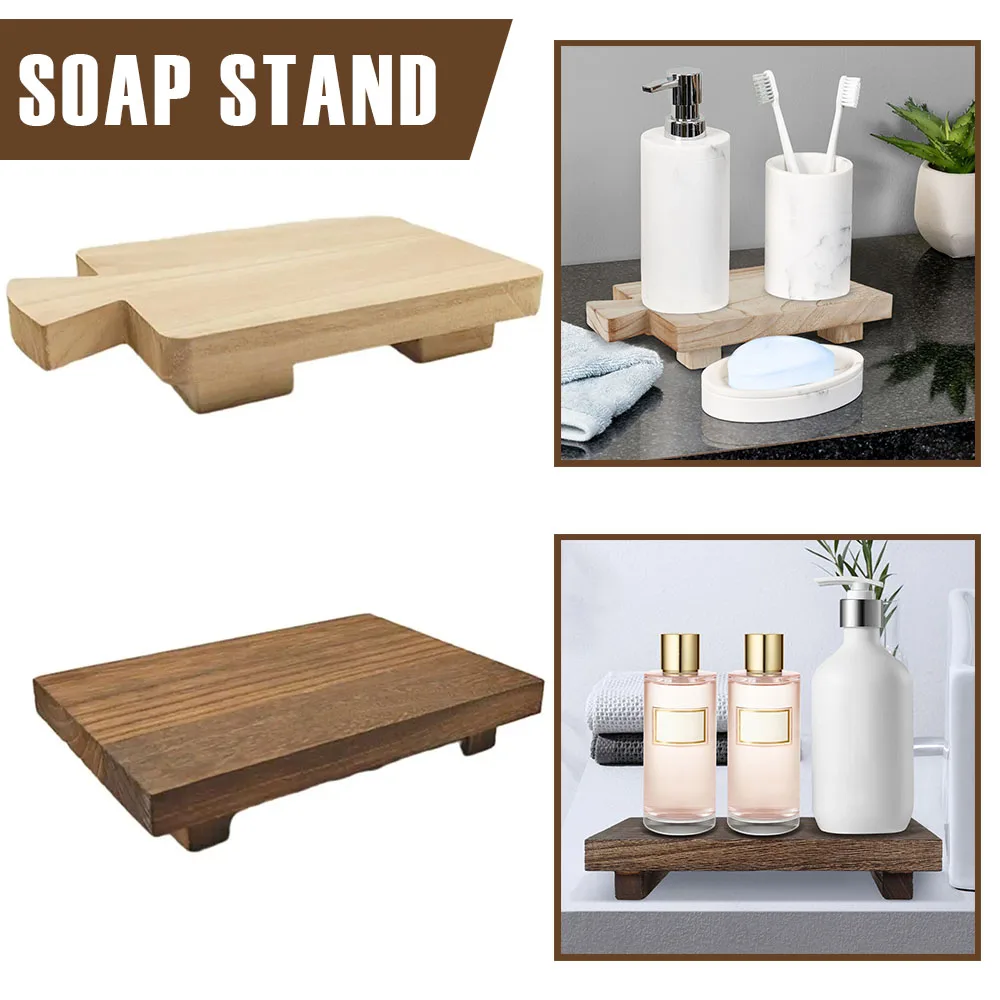 Wood-Riser-Soap-Tray-Anti-Slip-Wood-Pedestal-Stand-Sturdy-Multipurpose ...