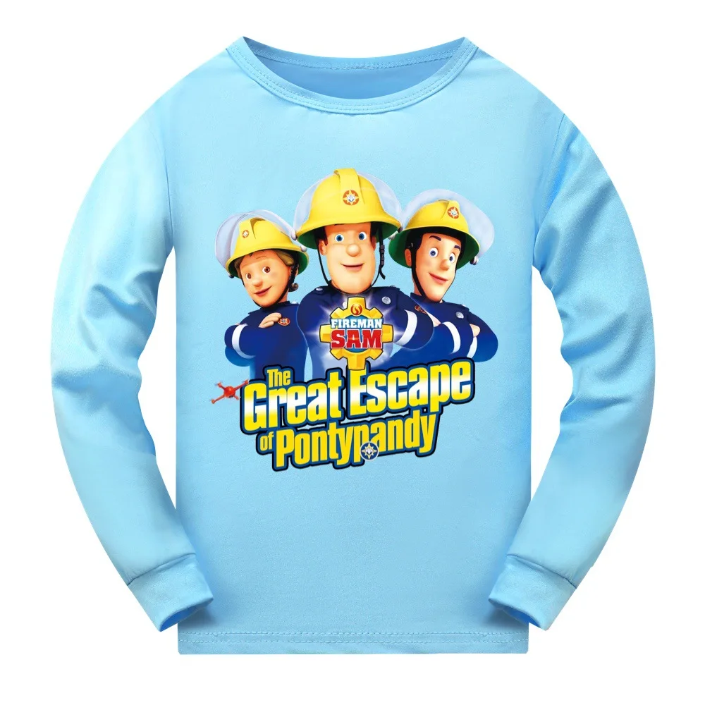 Cartoon-Fireman-Sam-T-Shirt-bambini-Casual-Sleepwear-neonati-maschi ...