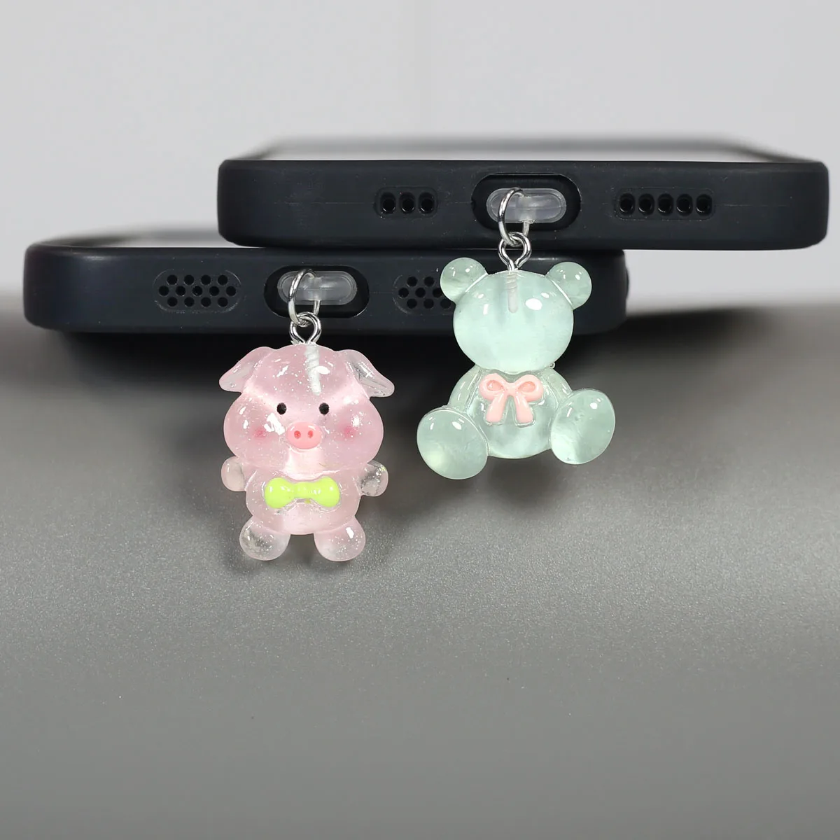 Mobile-Phone-Dust-Plug-Hanging-Pendant-Cute-Little-Pig-And-Bear-Phone ...
