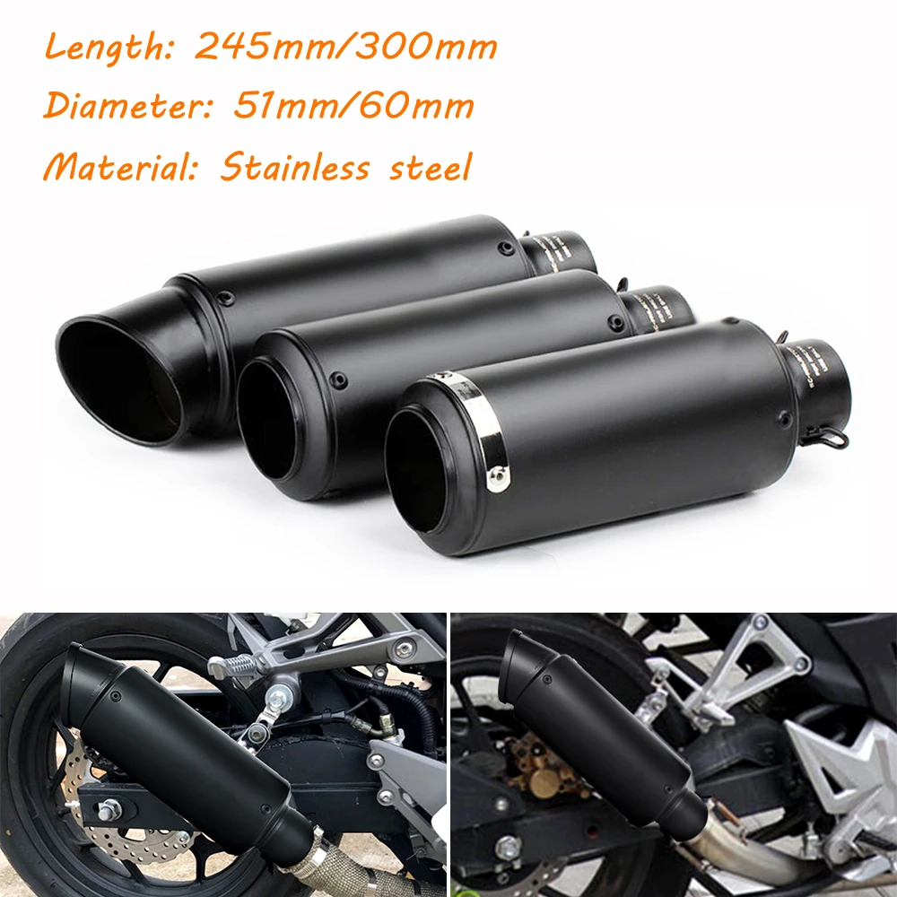 51mm/60mm Motorcycle Exhaust Pipe Motocross Scooter Escape Moto Muffler ...