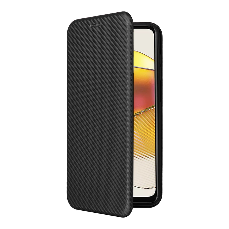 Realme C55 4G C 55 Flip Case Luxury Leather Carbon Fiber Skin Book ...