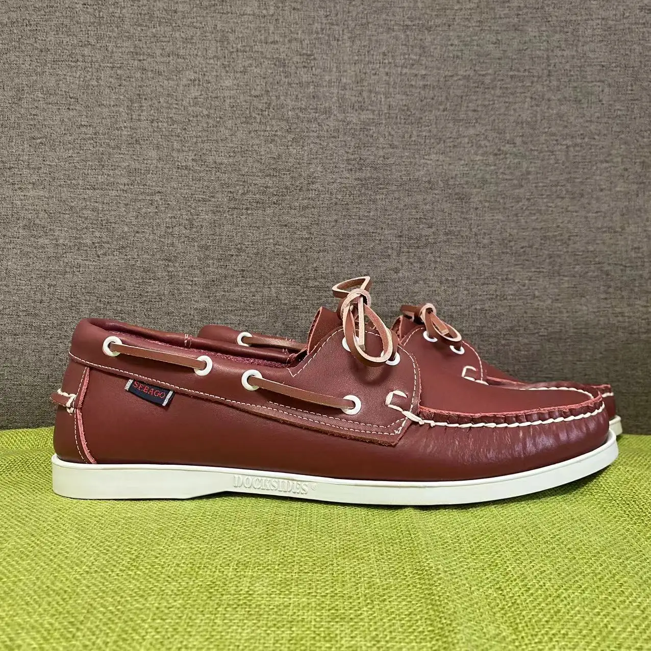 SEBAGO-Men-Authentic-Docksides-Shoes-Premium-Leather-Moc-Toe-Lace-Up ...