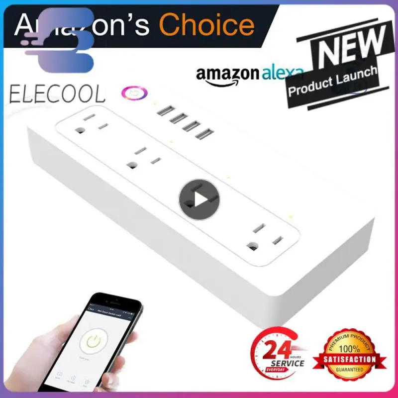 Wifi-Smart-Power-Strip-4-Outlets-Plug-4-USB-Charging-Port-Timing-App ...