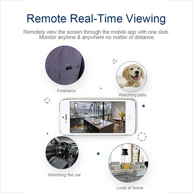 1080P HD Camera Necklace Wearable Pendant Micro Camera Wifi Remote ...