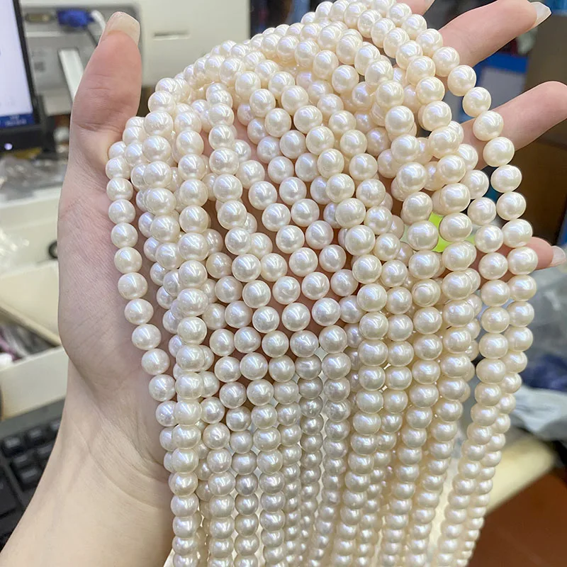 Perlas-de-agua-dulce-naturales-redondas-cuentas-sueltas-de-perforaci-n ...