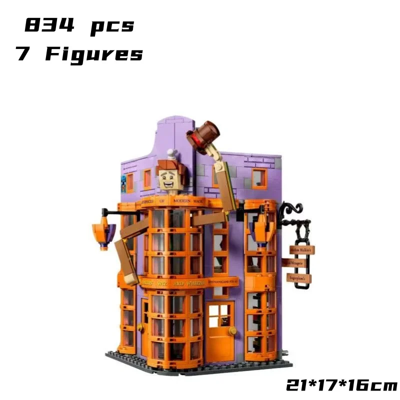 834pcs Wizard Building Harry Movies Series 76422 Weasleys Wizard ...