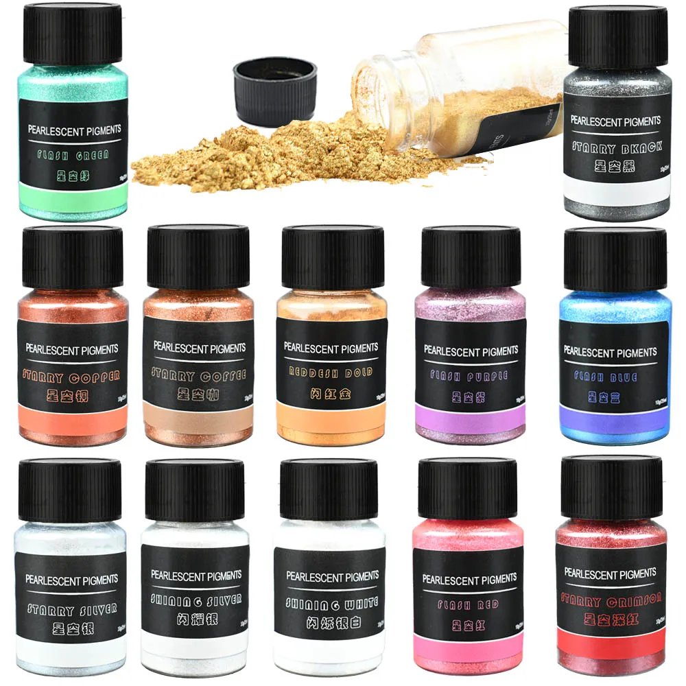 Metallic Pigment Powder Fine Real Mica Powder Glitter Metal Color Dye ...