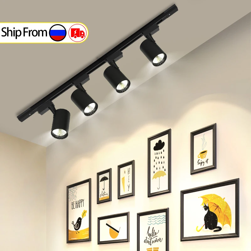 Spot-Led-Light-Rails-Ceiling-Lamp-COB-Whole-Set-12-20-30-40W-Spotlight ...