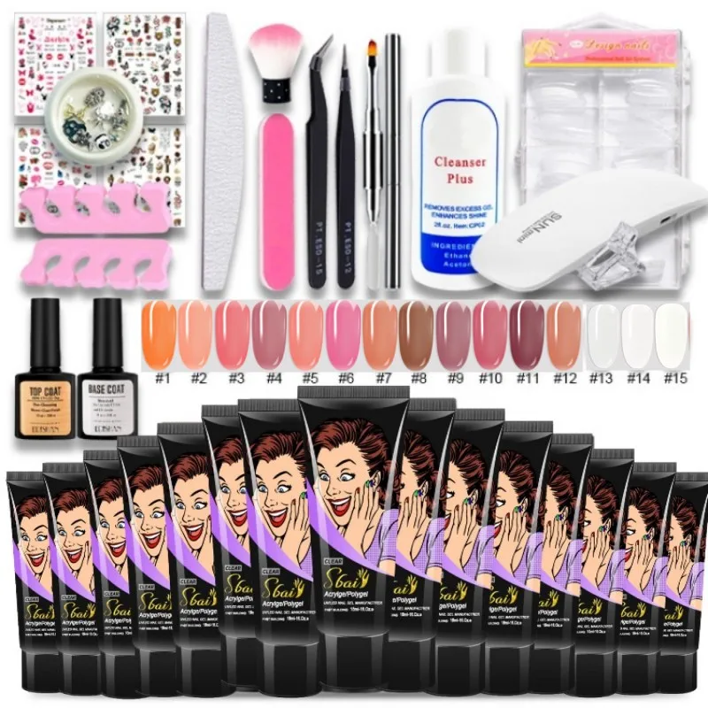 Acrylic Gel Polish Poly Uv Gel Kit All For Manicure Gel Nail Extension ...