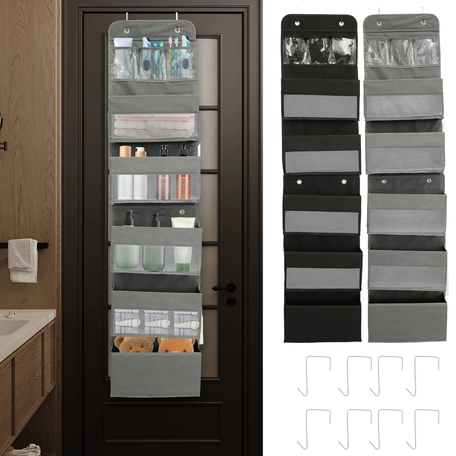 1pc-5-layer-Hanging-Storage-Bag-Wall-Mounted-Storage-Shelf-Behind-The ...