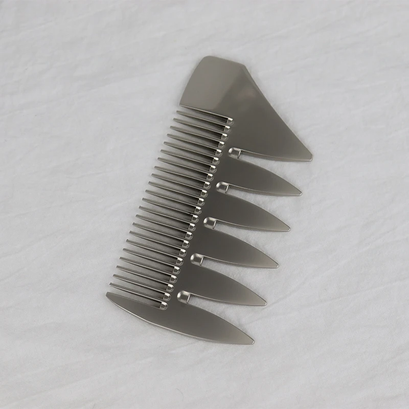 1 portable men's metal stainless steel double-sided comb with wide ...