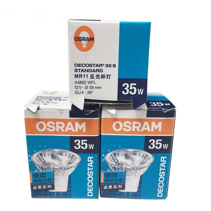 For OSRAM Decostar 35S Cup Bulb 44892WFL 12V35W MR11 GU4 Halogen Lamp Deco Cover Dichroic ...