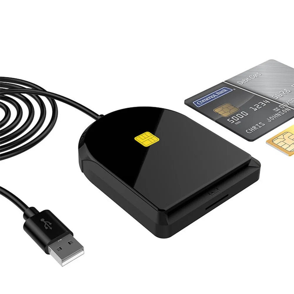Félkerekes Usb Sim Smart Card Reader A Bankkártya Icid Emv Sd Tf Mmc