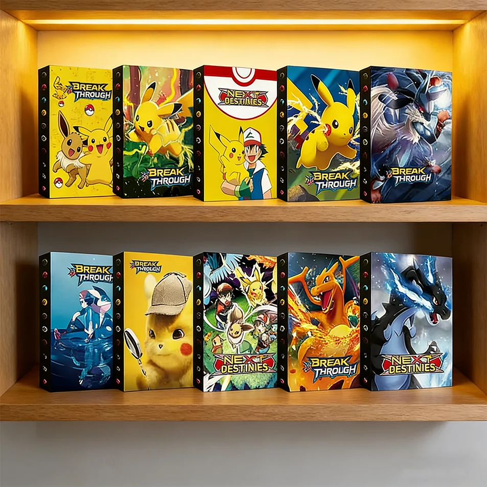 240Pcs Card Book Four Palace Grid Trading Card Album Pokémon Card Album ...