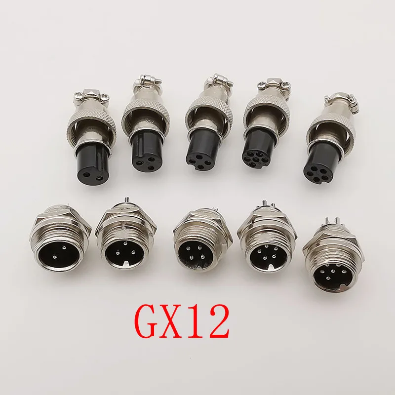1Pair GX12 2/3/4/5/6 Pin Male Female Butting Wire Cable Circular ...